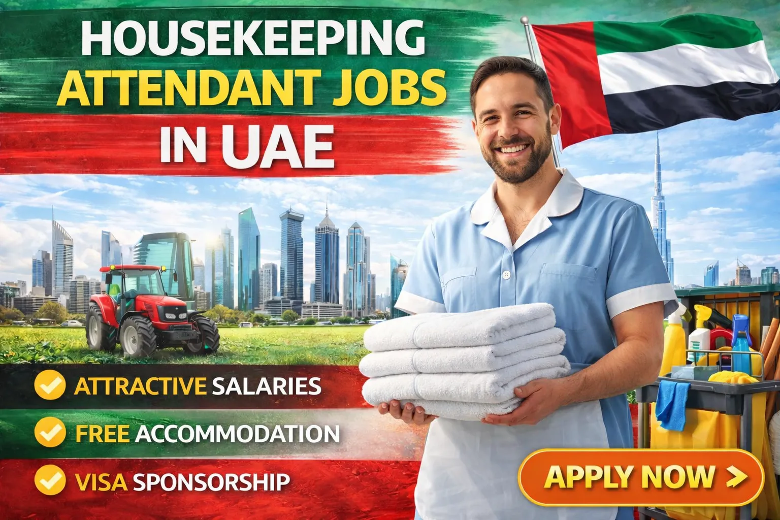 Housekeeping Attendant Jobs in UAE with Visa Sponsorship 2026 (AED ...